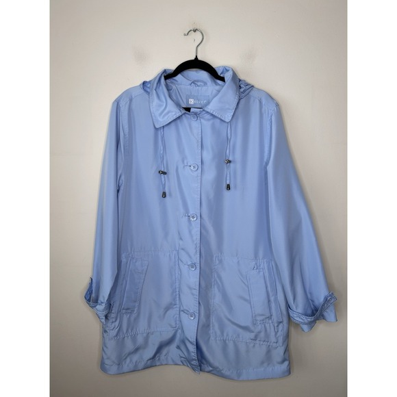 Koret | Jackets & Coats | Koret Womens Rain Jacket Light Blue Button ...